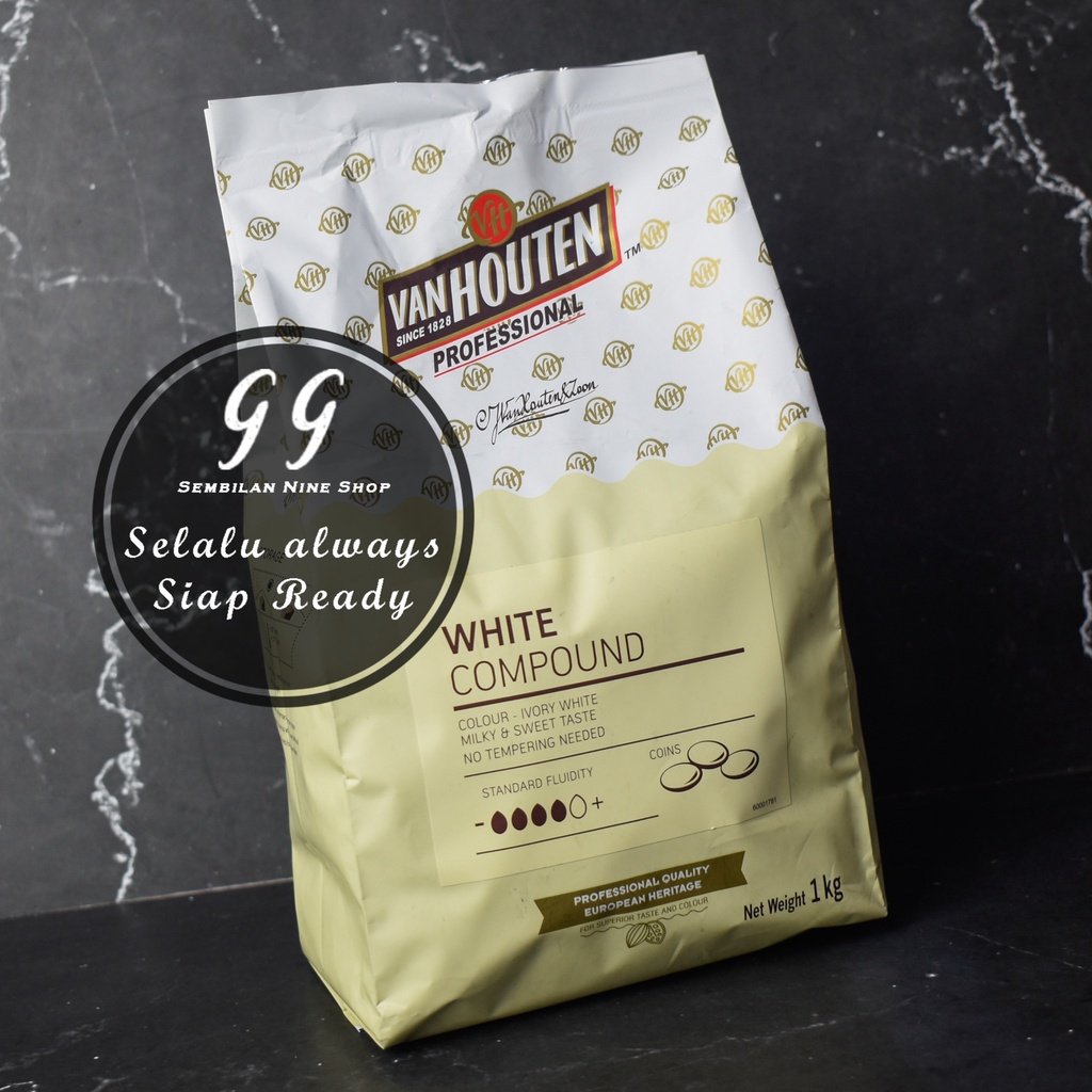 Jual Van Houten WHITE COINS Compound 1 Kg Professional Chocolate Cokelat Putih Coin Coklat Koin ...