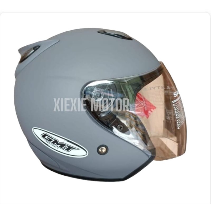 Jual HELM SEPEDA MOTOR HALF FACE GMT DOUBLE VISOR HELM SNI HELM ...