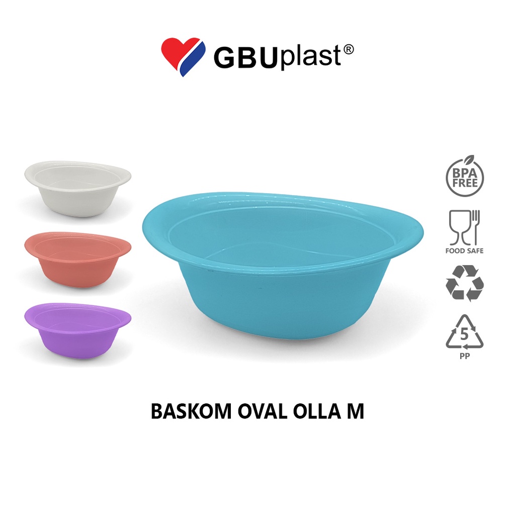 Jual GBUplast Olla M Baskom Oval Plastik BPA Free 4000ml Plastic Basin ...