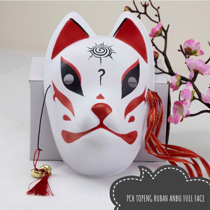 Jual PCH TOPENG ANBU FULL FACE DENGAN LONCENG / Anime Fox Mask with ...