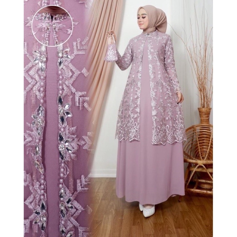 Jual New Model Gamis Modern Outer - Gamis Terbaru brokat - Gamis modern ...