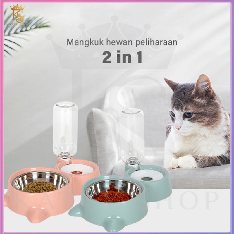 Jual kucing dispenser kucing minum makanan kucing otomatis dua dalam ...