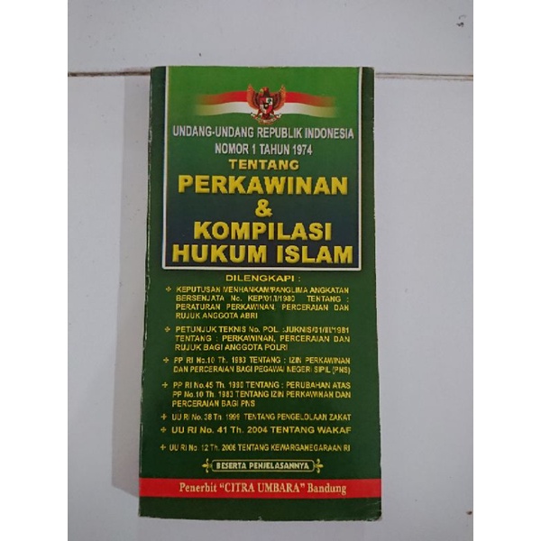 Jual UU RI NO 1 TAHUN 1974 TENTANG PERKAWINAN & KOMPILASI HUKUM ISLAM | Shopee Indonesia