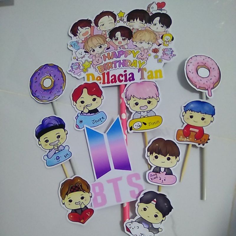 Jual cake topper hiasan kue bt21 bts bang tan boys kpop Korea 031122 ...