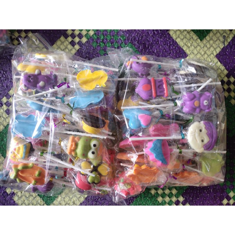 Jual isi 100pc coklat karakter paket usaha permen viral cokelat lolipop ...