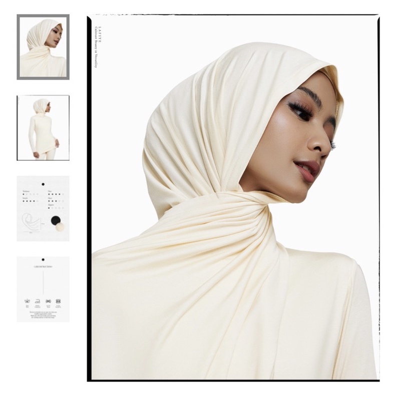 Jual LAFIYE SKIV ROU SCARF IN CREAM ((NEW)) | Shopee Indonesia
