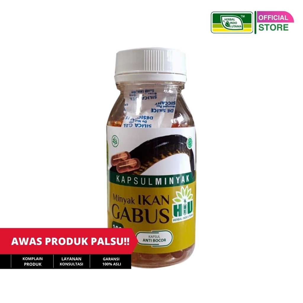Jual Minyak Ikan Gabus HIU 100 Kapsul herbal Indo Utama Original ...