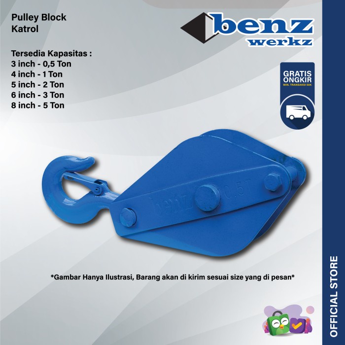 Jual Katrol Kapal 5 Ton 8 inch / Kerekan Timba / Pulley Block Benz ...