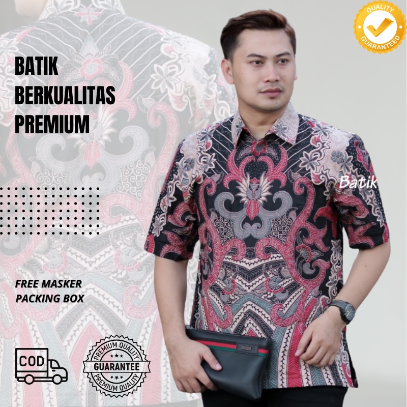 Jual batik tangan pendek cowok premium full furing original brand ...
