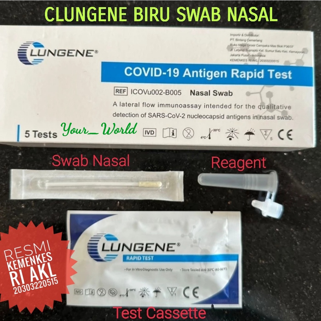 Jual ( ECER) ANTIGEN CLUNGENE LUNGENE BIRU AKL NASAL / ALAT SWAB ...