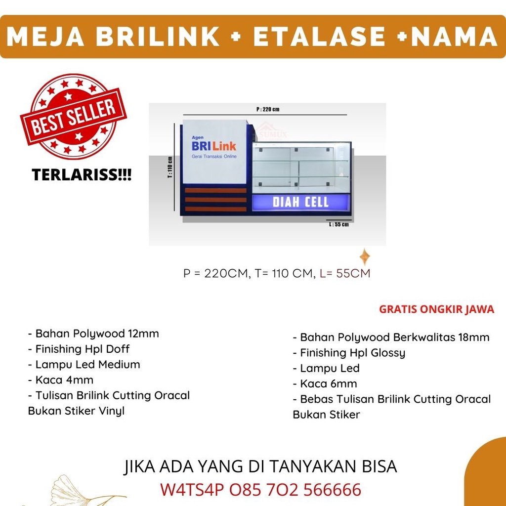 Jual MEJA BRILINK / MEJA KASIR /MEJA AGEN BNI46 / MEJA MANDIRI AGEN ...