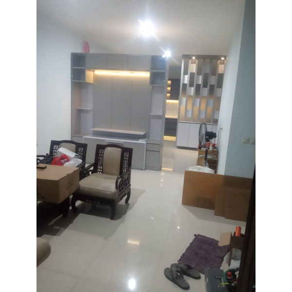 Jual backdrop tv rak tv lemari tv hpl minimalis modern custom design ...