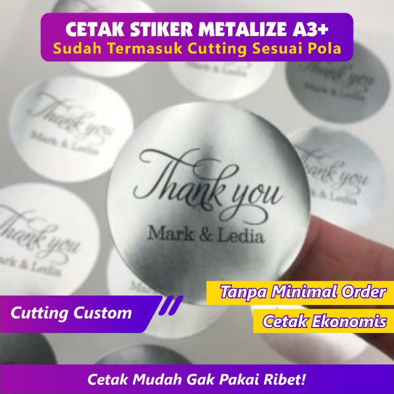 Jual Stiker Metalize Silver A3+ / Cetak Stiker Metalize Print & Cutting ... Jual Stiker Metalize Silver A3+ / Cetak Stiker Metalize Print & Cutting ...
