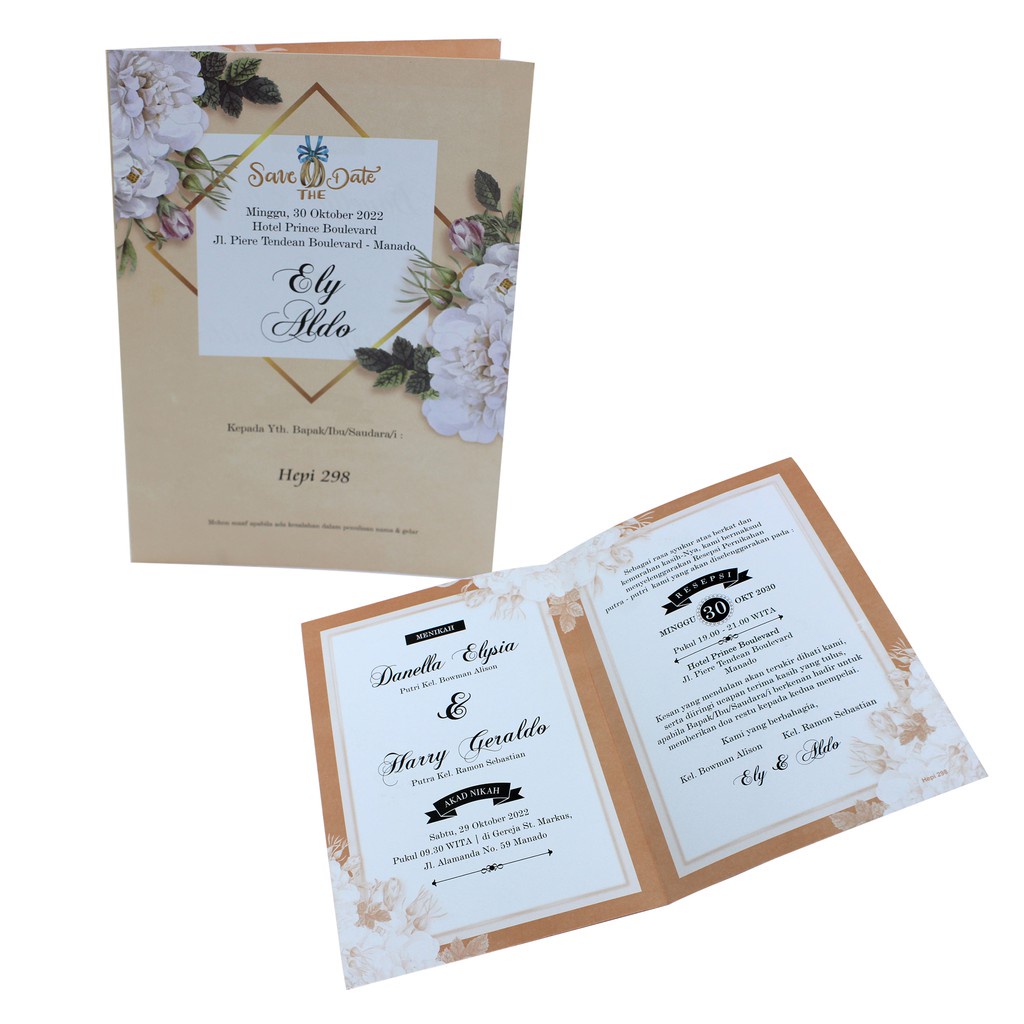 Jual Undangan Pernikahan Desain Hepi 298 murah cantik | Shopee Indonesia