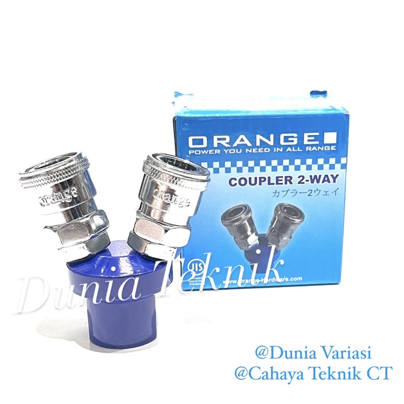 Jual Quick Coupler 2 Way ORANGE Coupler 2 Cabang Kupler Sambungan ...