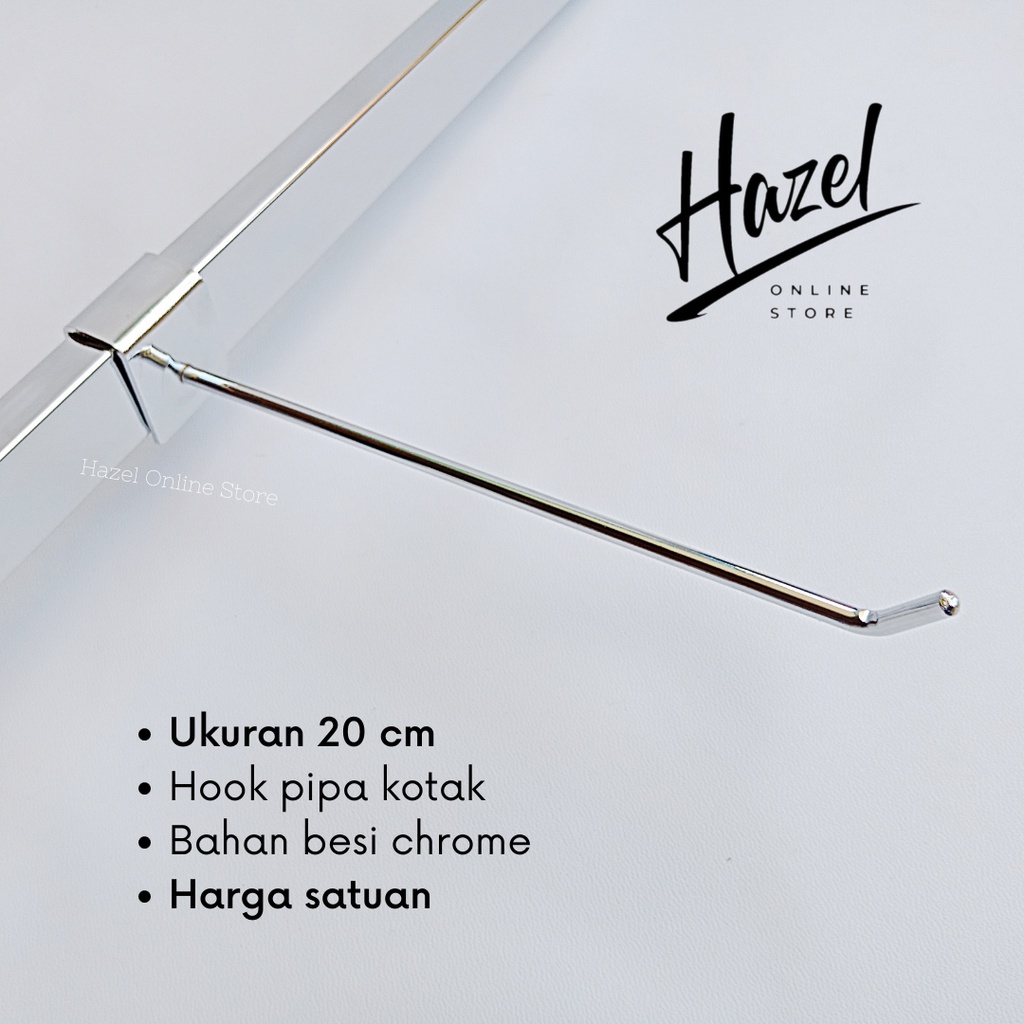 Jual Single Hook Besi Pipa Kotak 20 Cm Stik Cantolan Display Gantungan ...