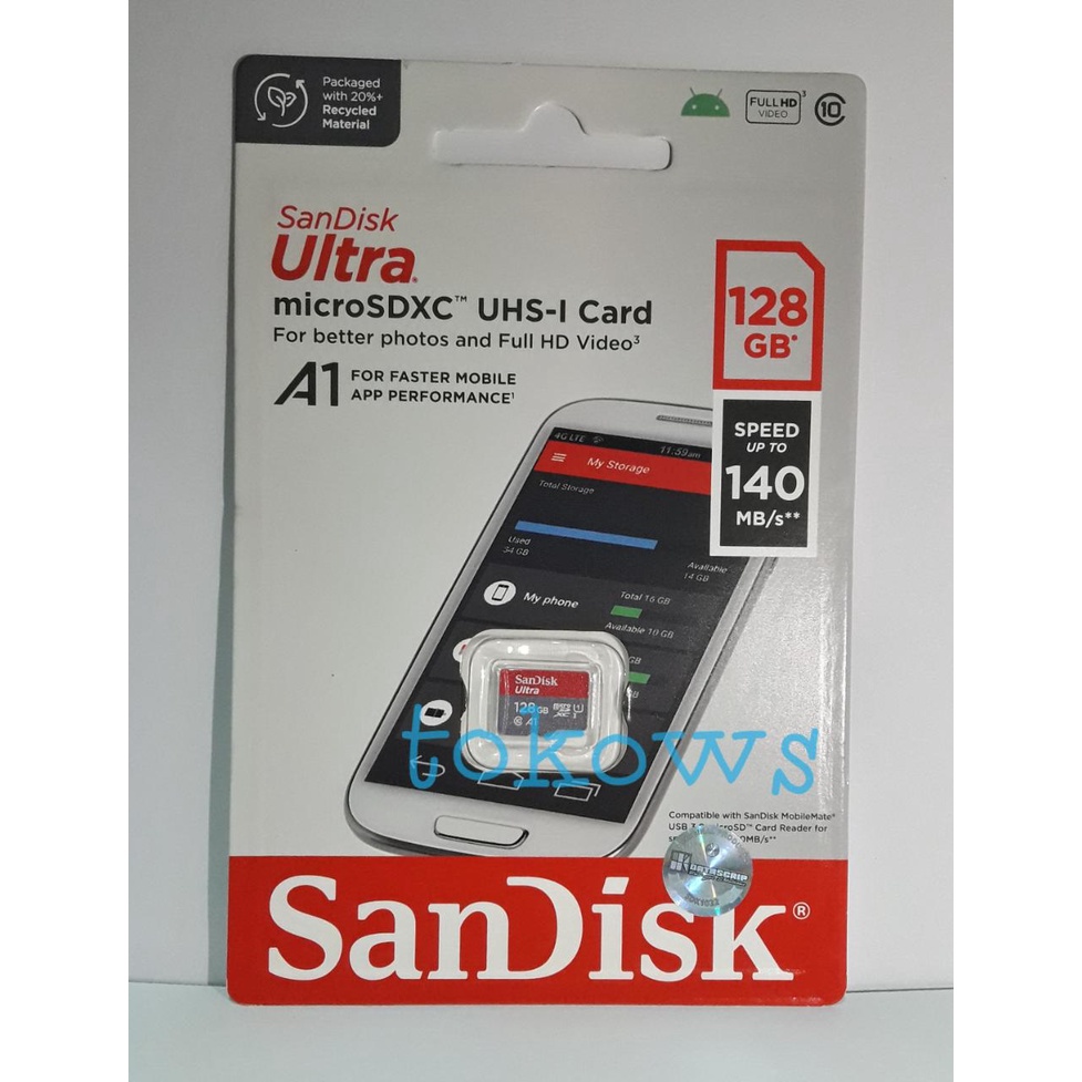 Jual SANDISK MICROSD ULTRA 128GB A1 140MB/S-MICRO SD 128 GB 140 MB ORIGINAL | Shopee Indonesia