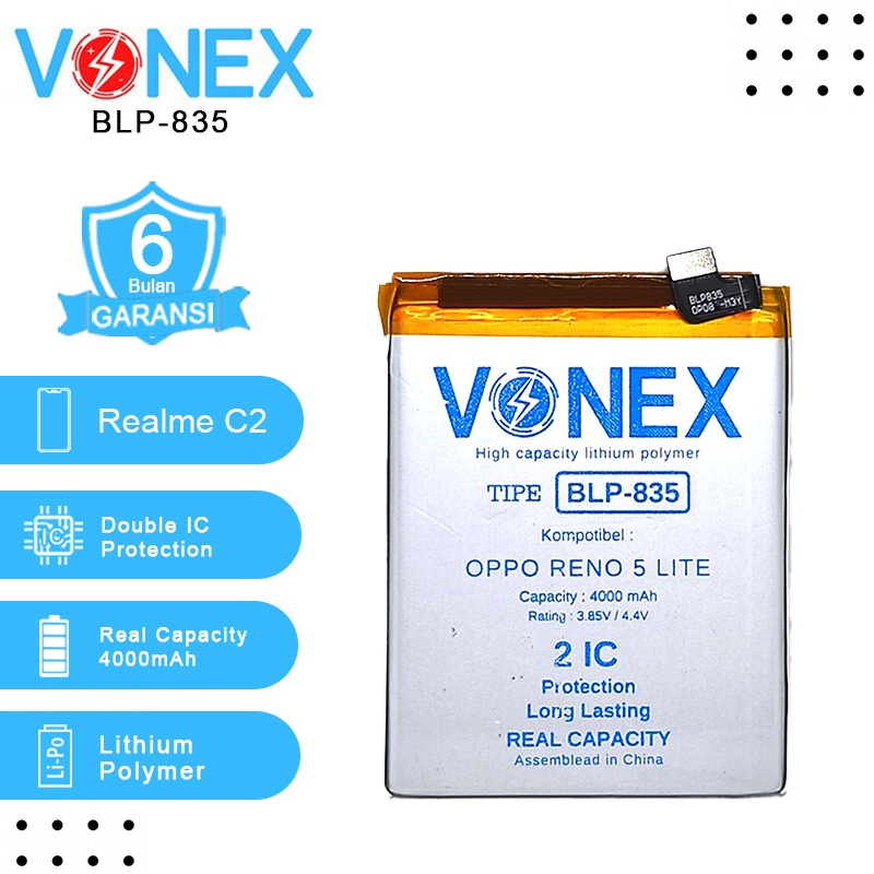 Jual VONEX - BLP835 BLP 835 Reno 5 Lite Batre Batrai Baterai | Shopee ...