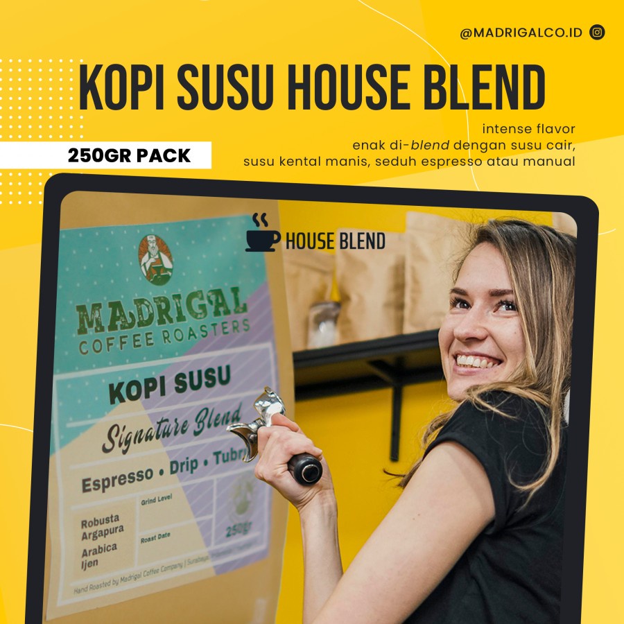 Jual Kopi House Blend Kopi Susu Madrigal Coffee Robusta Arabica Kemasan ...