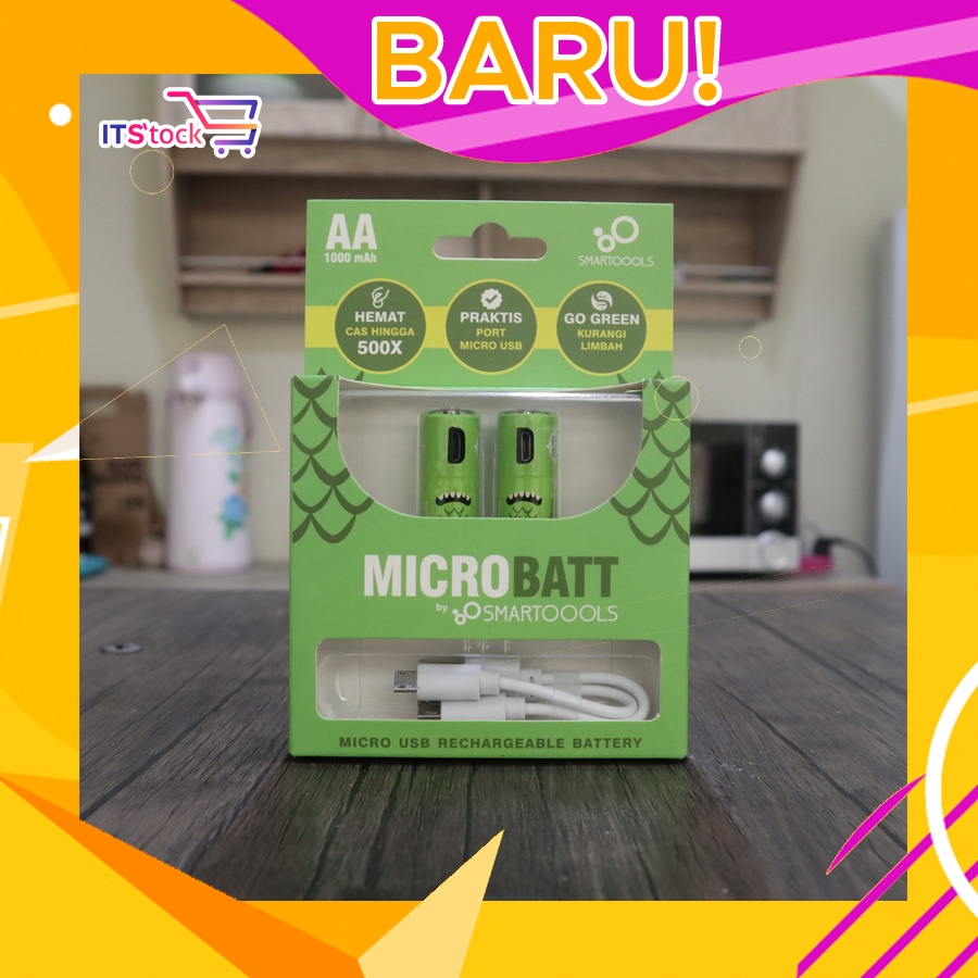 Jual Batrei cas isi ulang USB Ukuran AA isi 2 pcs 1.2V 1000mAh + kabel ...