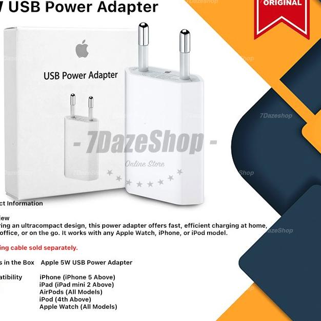 Jual Adaptor Charger Iphone Original - Adaptor 5 Watt | Shopee Indonesia