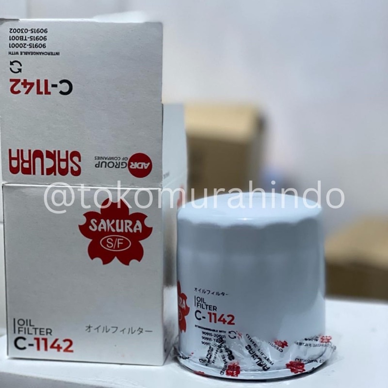 Jual Filter Oli Oil Sakura C1142 Toyota Fortuner Innova Hilux Land ...