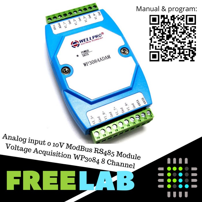 Jual Analog Input 0 10V Modbus Rs485 Module Voltage Acquisition Wp3084 ...