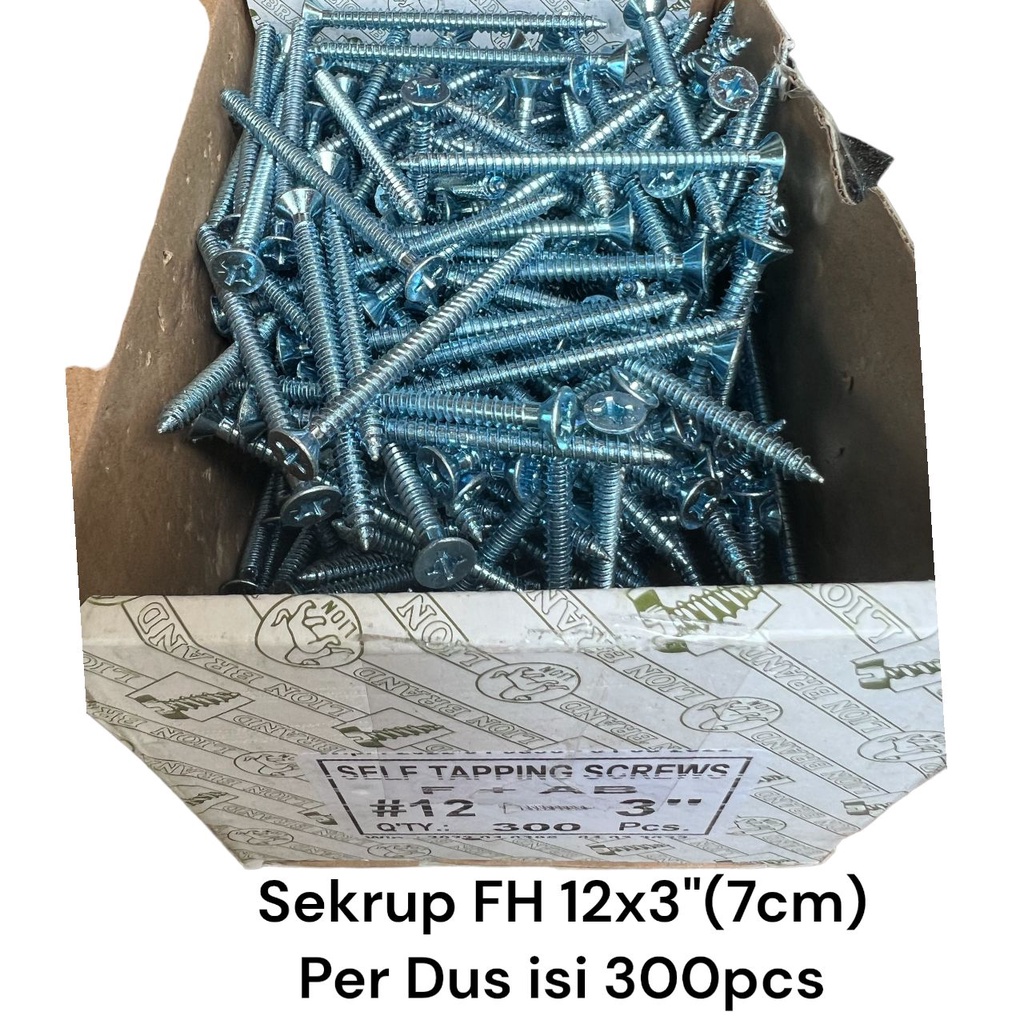 Jual F+AB 12 x 3" (panjang 7cm) sekrup tapping lion brand / SKRUP PUTIH ...