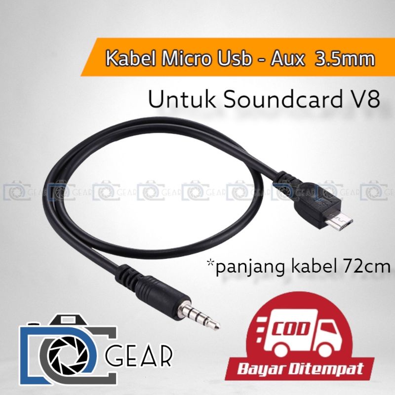 Jual Kabel Micro Usb - Aux 3.5mm utk soundcard V8 | Shopee Indonesia