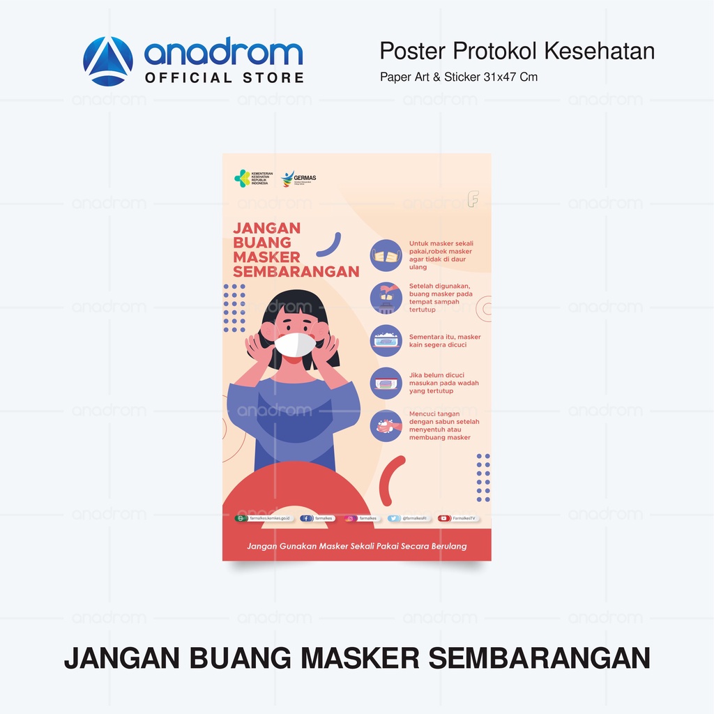 Jual Poster Protokol Kesehatan I poster cara mencuci tangan | Poster ...