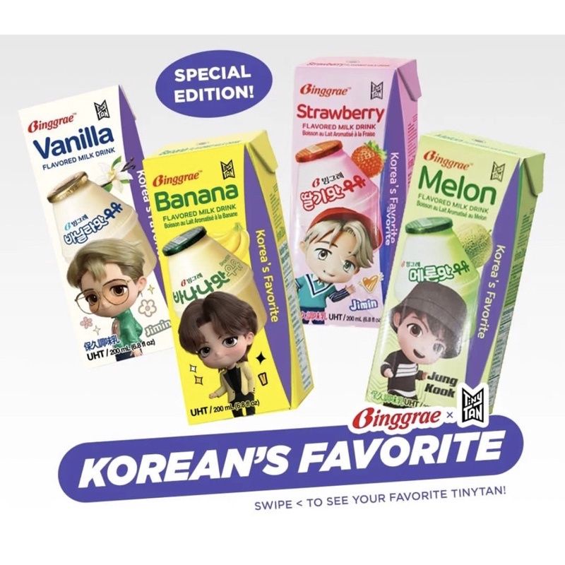 Jual Binggrae Milk drink BTS special edition | Shopee Indonesia