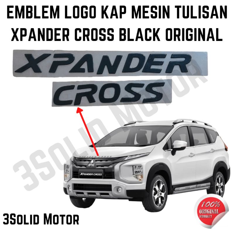 Jual EMBLEM LOGO KAP MESIN TULISAN XPANDER CROSS BLACK ORIGINAL ...