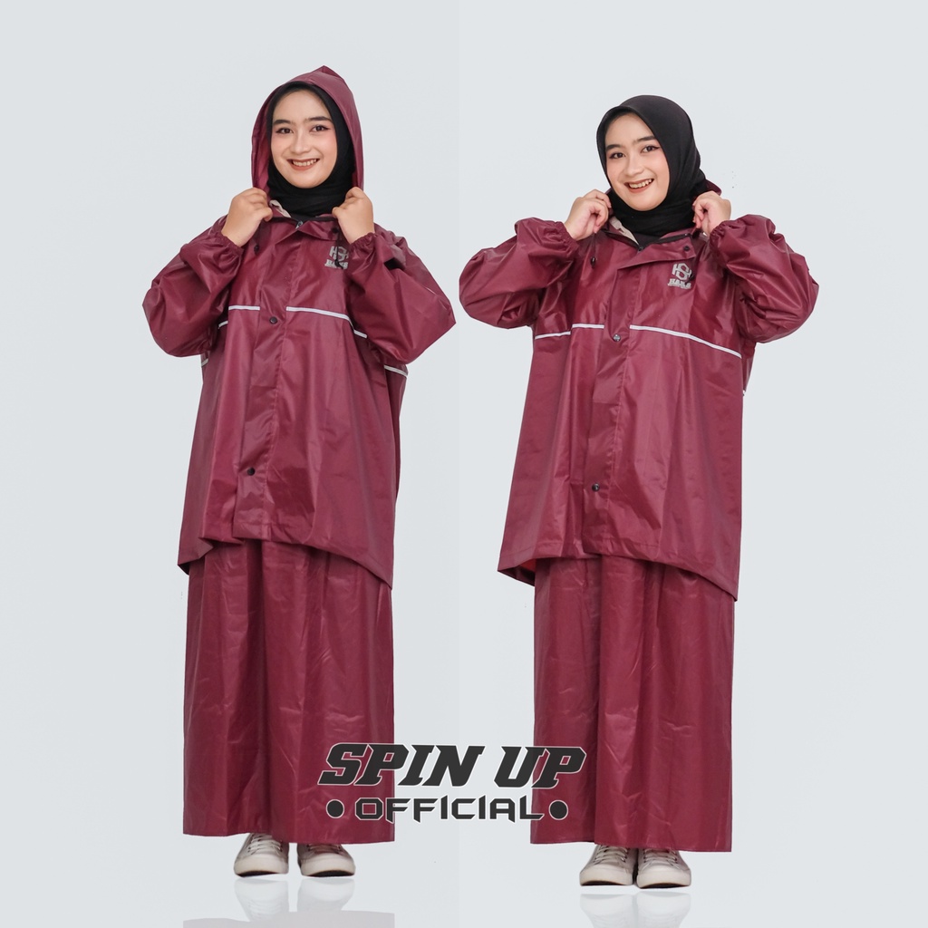 Jual Jas hujan wanita Rok Mantel hujan setelan baju dan rok dewasa bahan Tebal kuat lentur BY ...