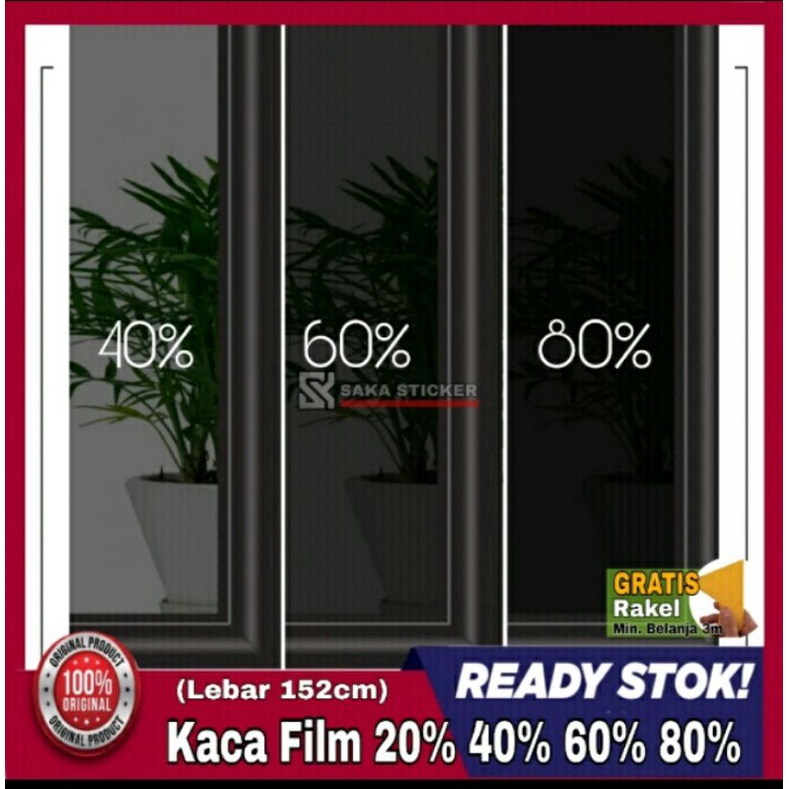 Jual Sticker Stiker Kaca Film Riben One Way Jendela Cermin Wallpaper ...