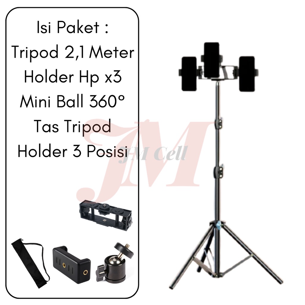 Jual Paket Terlengkap Tripod Hp 2,1 Meter Live Streaming / Tripod For Selfie Konten Video ...