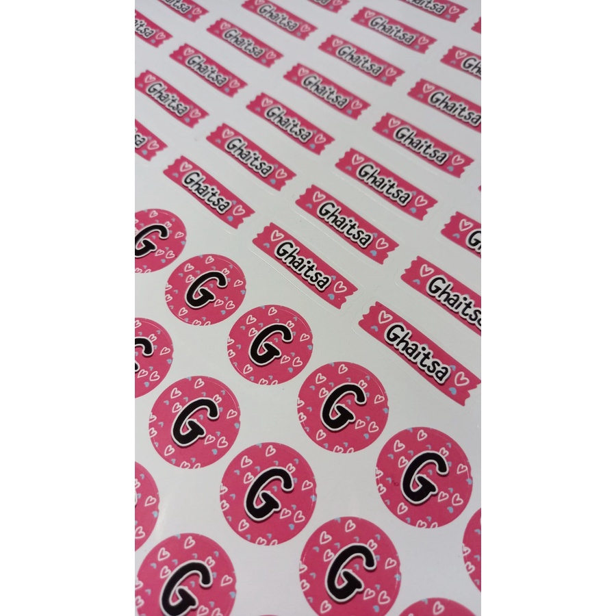 Jual LABEL STICKER CUSTOM INISIAL NAMA - rumah uwais | Shopee Indonesia