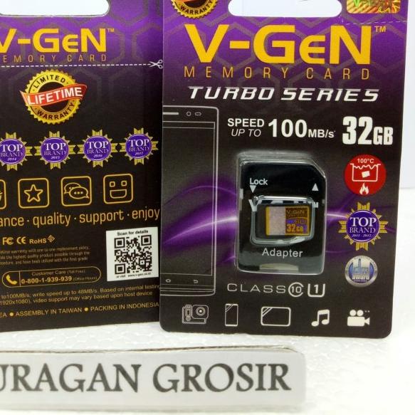 Jual V-GEN Micro SD Vgen 32GB Class 10 TURBO SERIES + Adaptor Memory ...