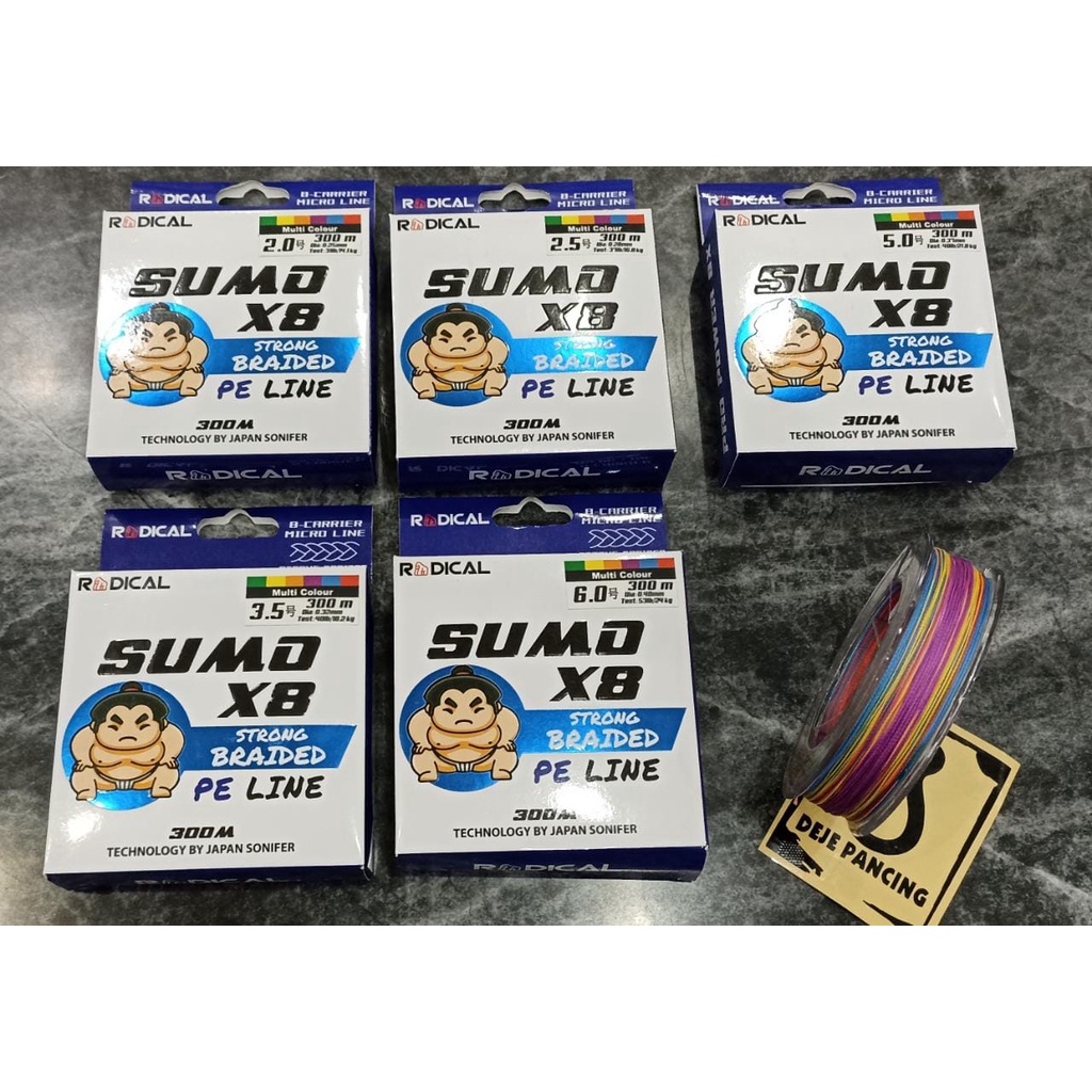 Jual Senar PE Radical Sumo X8 300M MULTICOLOR | Shopee Indonesia