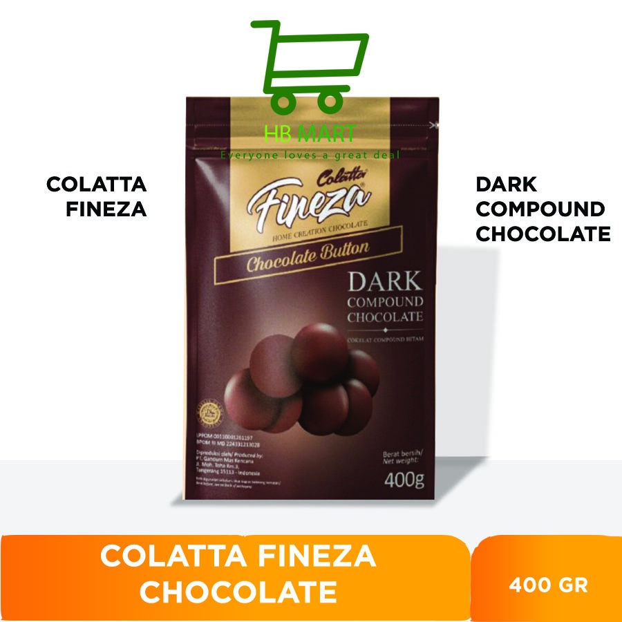 Jual COLATTA FINEZA Dark Compound Chocolate Button Cokelat Kancing 400 ...