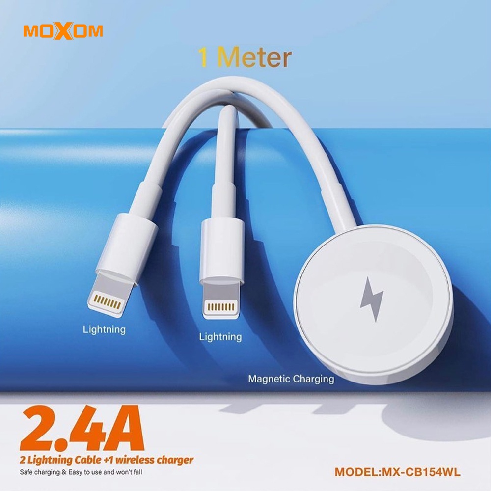 Jual MOXOM Magnetic Watch&Charging Cable MX-CB154 3in1 1 Meter | Shopee Indonesia