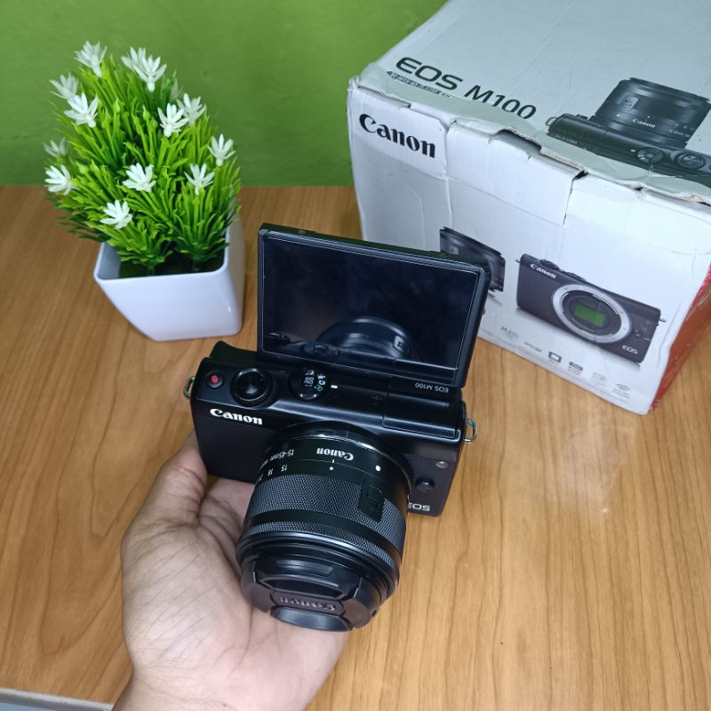 Jual CANON EOS M100 PULSET LIKE NEW | Shopee Indonesia
