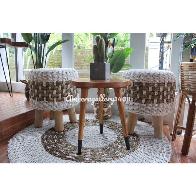 Jual stool seagrass d40cm / stool anyaman / bangku anyaman / bangku ...