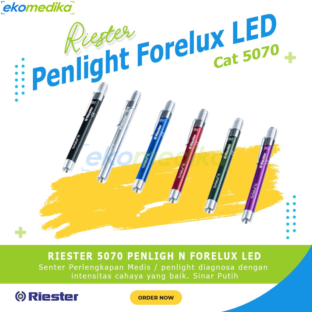 Jual Penlight Forelux LED Riester 5070 Senter Medis Sinar Putih / Penlight THT Germany | Shopee ...