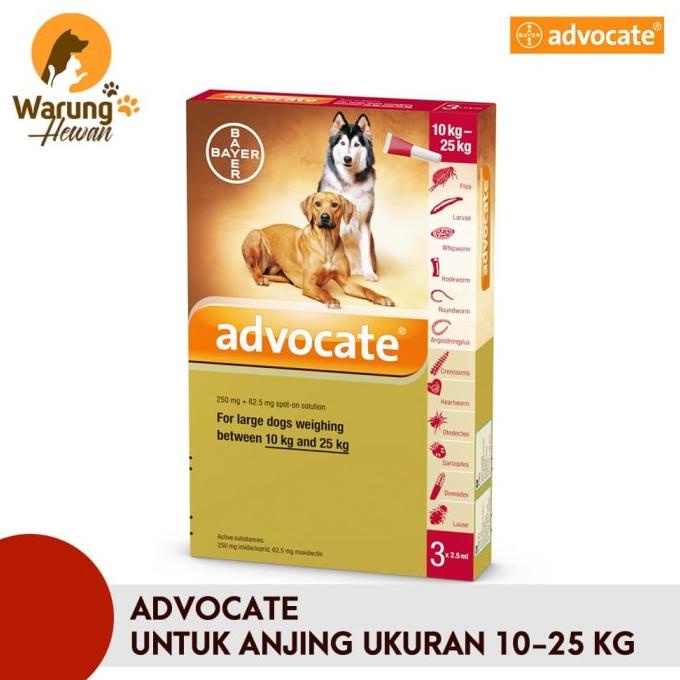 Jual Advocate Obat Tetes Kutu untuk Anjing ukuran 10 sampai 25 Kg ...