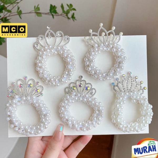 Jual Ikat Rambut Anak Perempuan Model Mahkota Mutiara Karet Rambut Anak ...