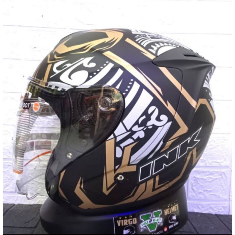 Jual HELM INK DYNAMIC #3 MATT BLACK GOLD SINGLE VISOR ORIGINAL(ongkir ...