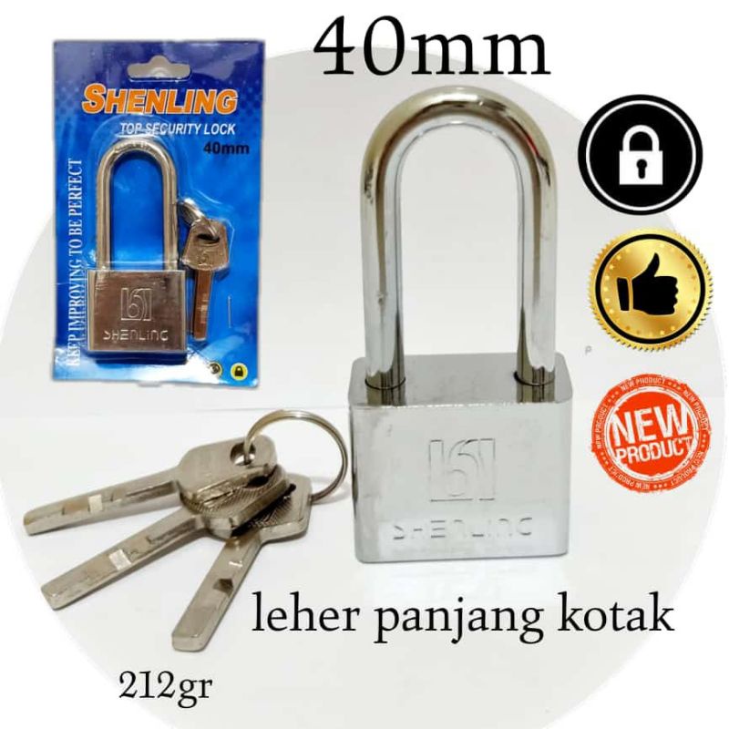 Jual gembok panjang kotak 40 mm leher panjang | Shopee Indonesia