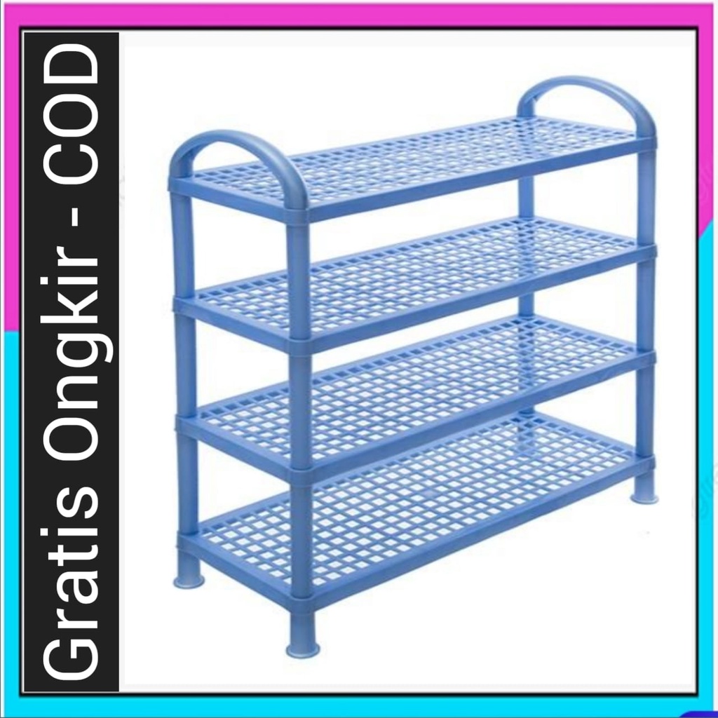 Jual Rak Sepatu Rak Sandal Plastik Tebal 4 Susun Murah | Shopee Indonesia