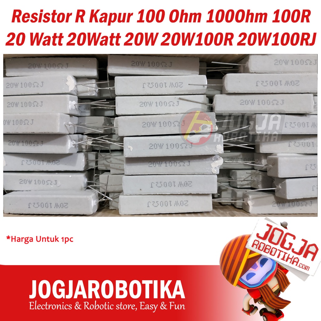 Jual Resistor R Kapur 100 Ohm 100Ohm 100R 20 Watt 20Watt 20W 20W100R 20W100RJ | Shopee Indonesia