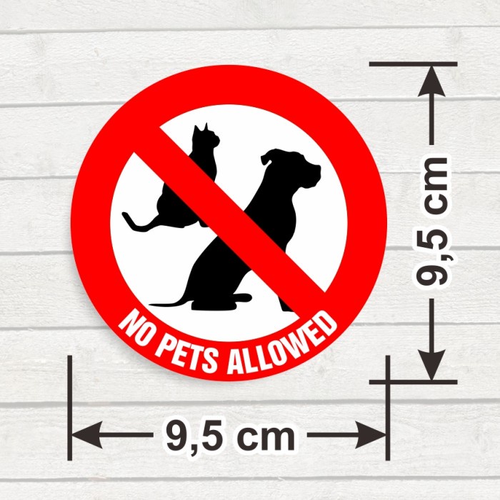 Jual Label Sticker No Pets Allowed Tanda Dilarang membawa Hewan ...